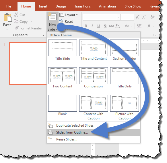 Create A PowerPoint Presentation From A Word Outline